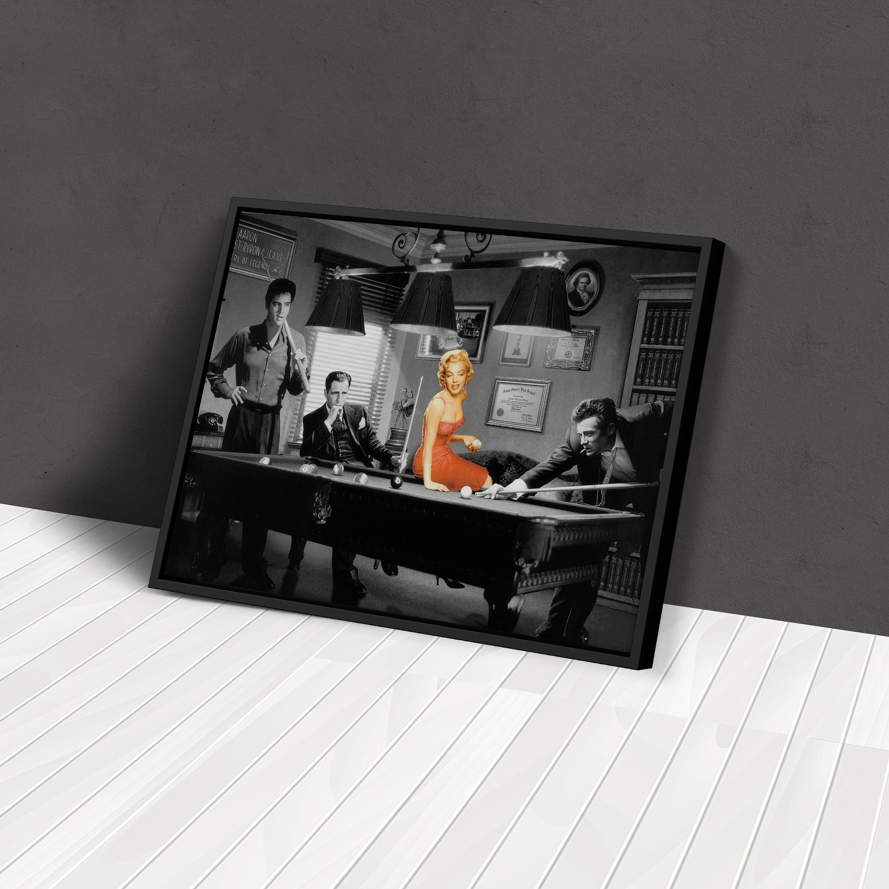 Marilyn Monroe and Elvis Presley Poster Billiard Canvas Wall Art Home ...