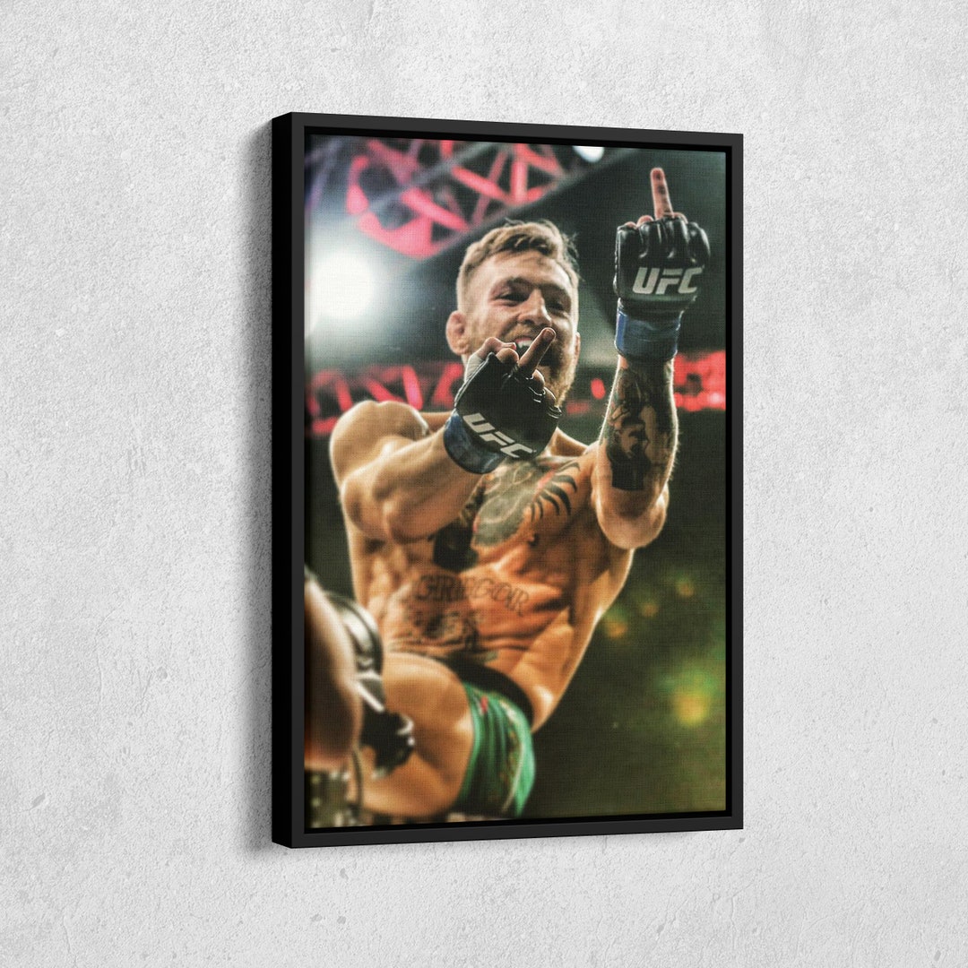 Conor Mcgregor Middle Finger Canvas Wall Art Home Decor Framed Poster ...