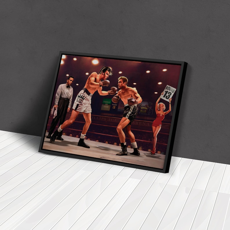 Marilyn Monroe Elvis Presley James Dean Boxing Canvas Wall Art Home ...