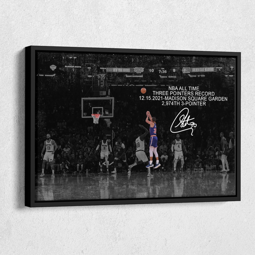Stephen Curry Record Breaking 3-pointer Canvas Wall Art Home Decor ...