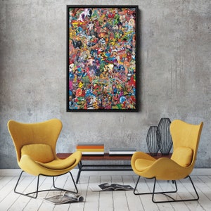 Marvel Comics Characters Canvas Wall Art Home Decor Framed Poster Print ...