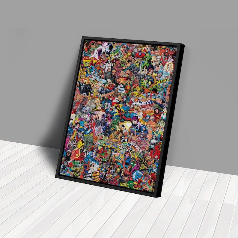 Marvel Comics Characters Canvas Wall Art Home Decor Framed Poster Print ...