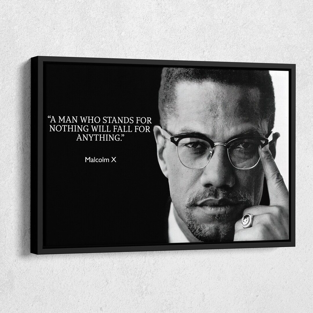 Malcolm X Motivational Quote Poster Canvas Wall Art Home Decor Framed ...
