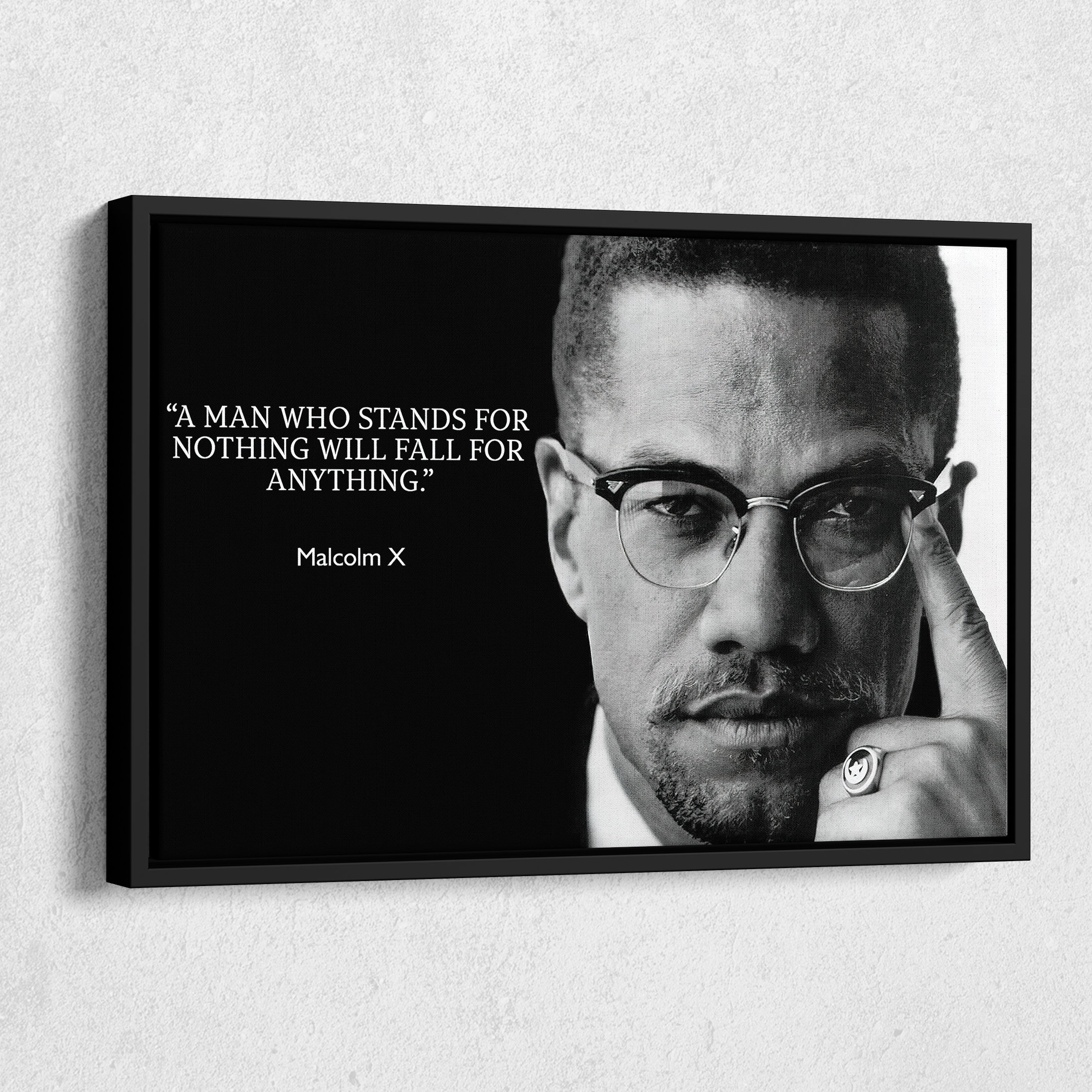 Malcolm X Motivational Quote Poster Canvas Wall Art Home Decor Framed ...
