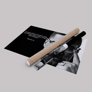 Malcolm X Motivational Quote Poster Canvas Wall Art Home Decor Framed ...