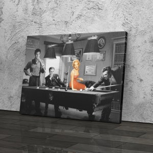 Marilyn Monroe and Elvis Presley Poster Billiard Canvas Wall Art Home ...