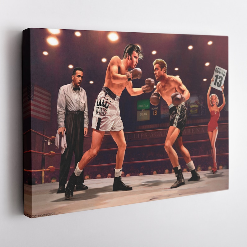Marilyn Monroe Elvis Presley James Dean Boxing Canvas Wall Art Home ...