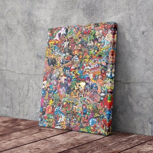 Marvel Comics Characters Canvas Wall Art Home Decor Framed Poster Print ...