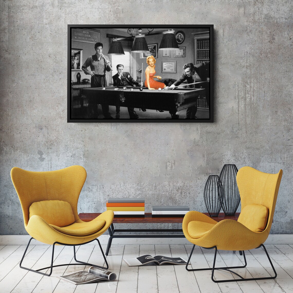 Marilyn Monroe and Elvis Presley Poster Billiard Canvas Wall Art Home ...
