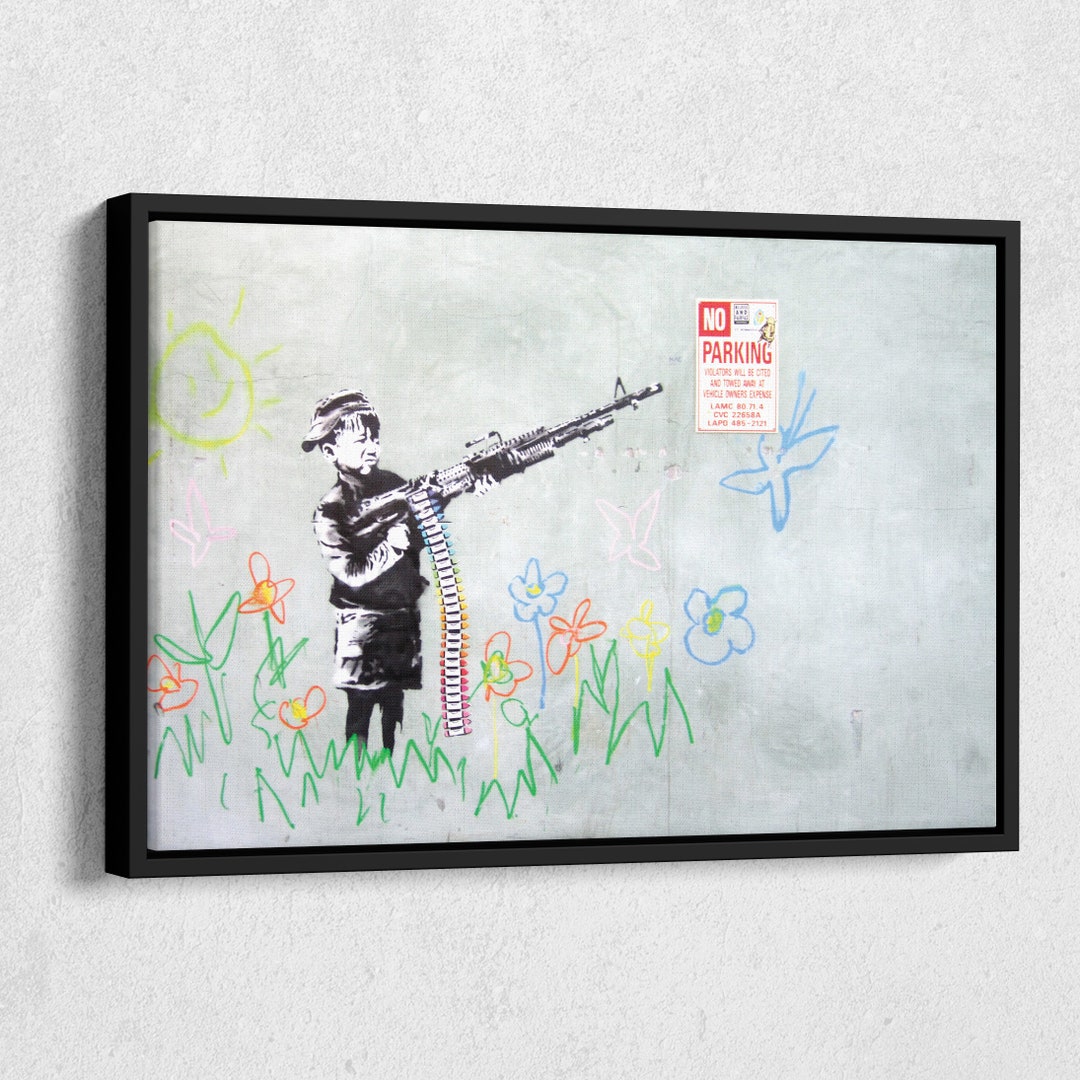 Banksy Soldier Boy Canvas Wall Art Home Decor Framed Poster Print - Etsy