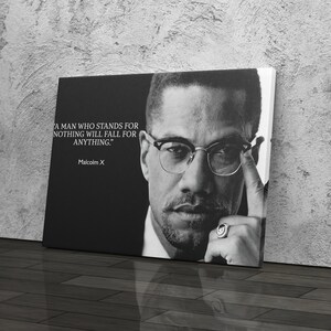 Malcolm X Motivational Quote Poster Canvas Wall Art Home Decor Framed ...