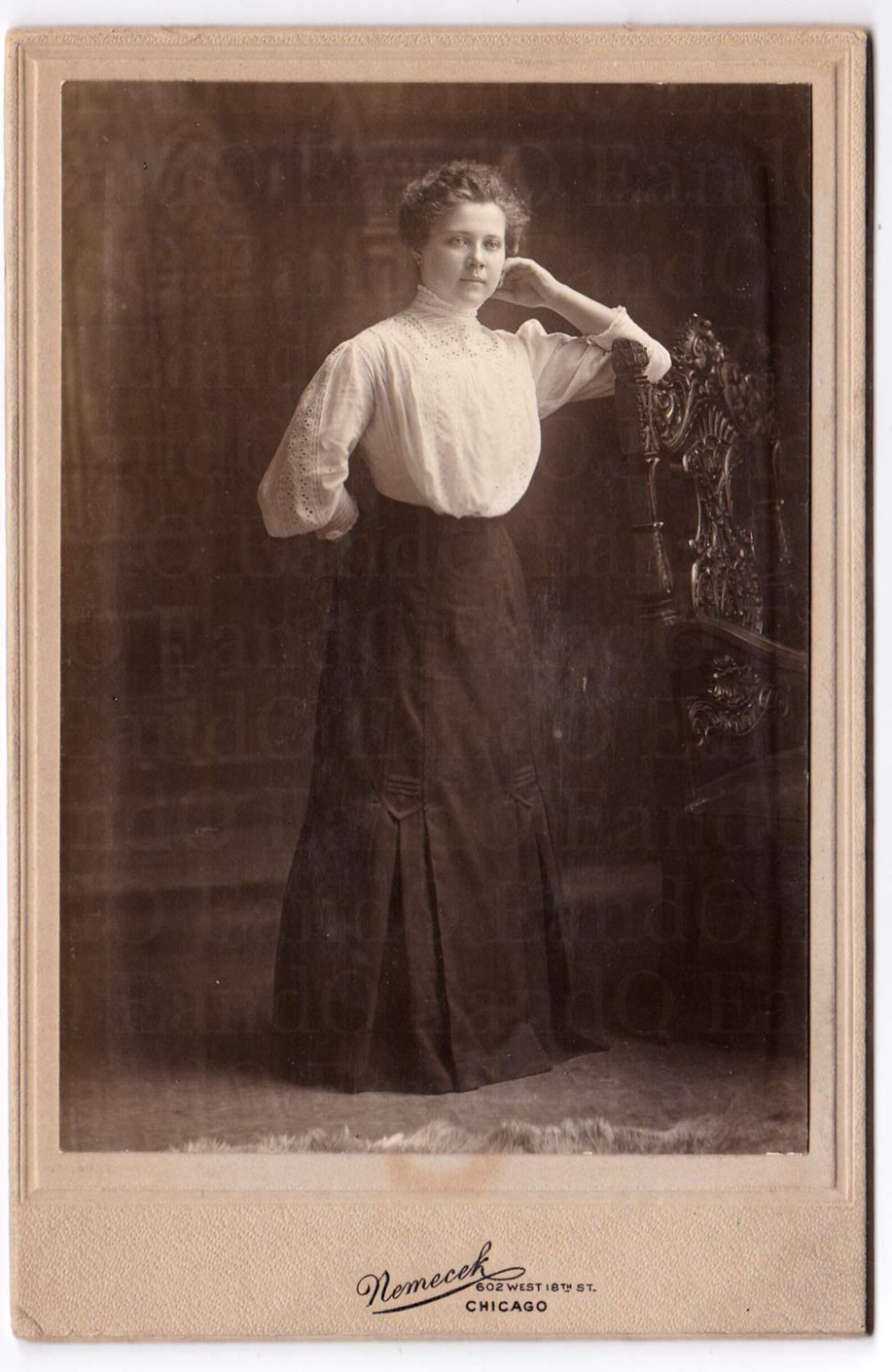 Antique Cabinet Card Portrait of a Lovely Young Woman 1900s Chicago ...
