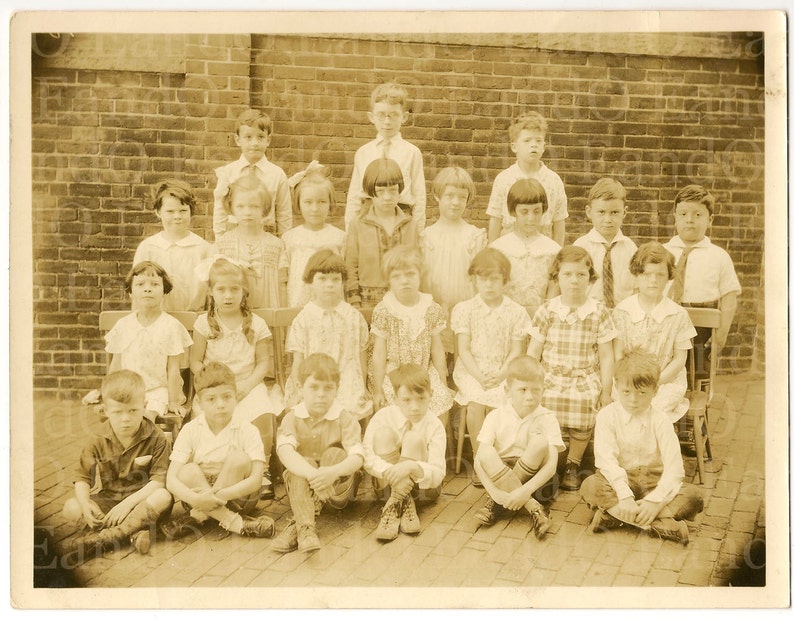 Fantastic Vintage 1st Grade Class School Photo (large) Little Boys and ...