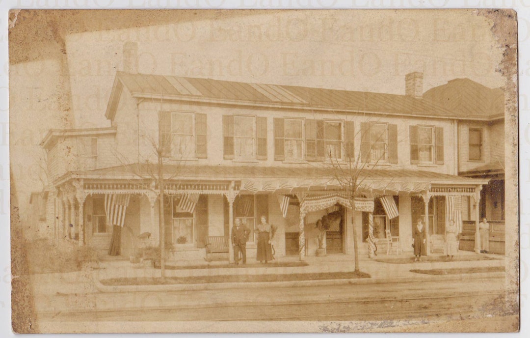 Antique Real Photo Postcard (AZO Stamp Box 2 Triangles Up, 2 Triangles ...