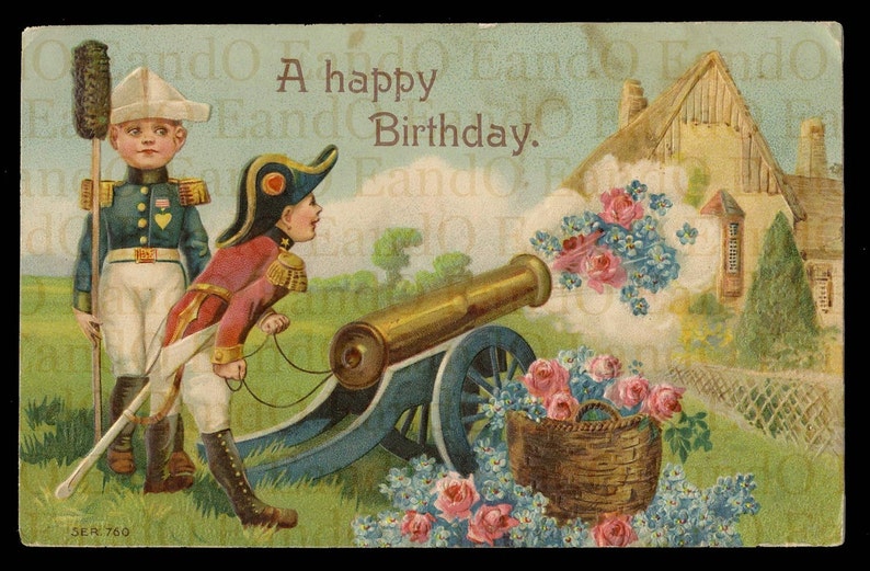 Vintage Children's Illustration Birthday Card Embossed Postcard 1910s ...