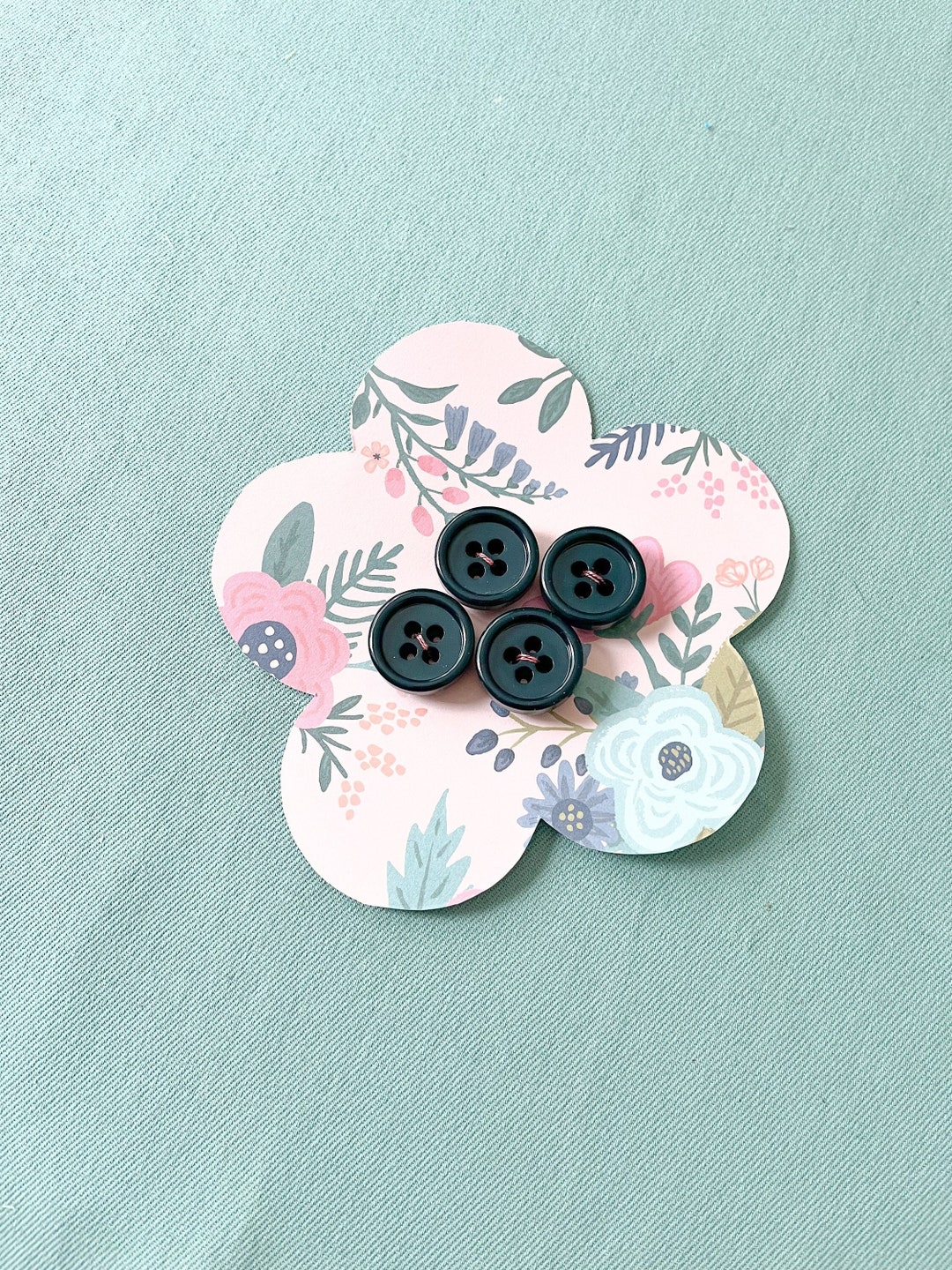 Green Large Buttons, Vintage Style Button Set - Etsy