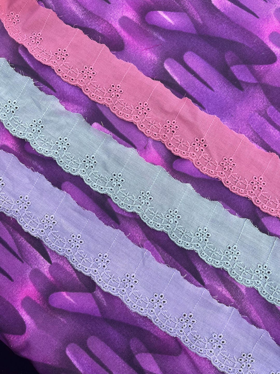 Colored Cotton Broderie Anglaise Trims, Cotton Embellishments - Etsy