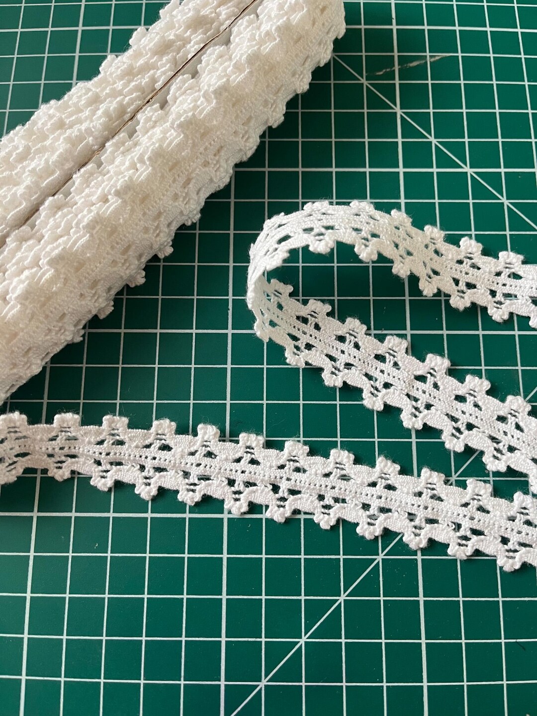 3m Double Sided White Cotton Lace Trim, Slow Stitching Material, Junk ...