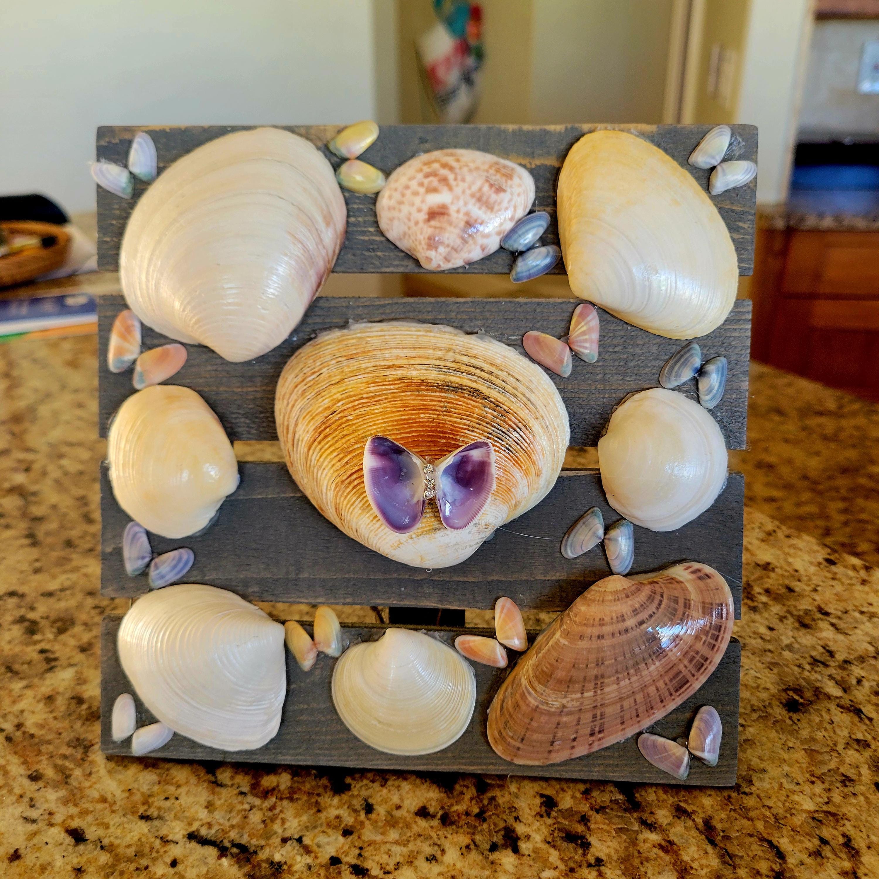 We Are Family Artist Original Design. Unique Shell Art on 8X8 Pallet ...