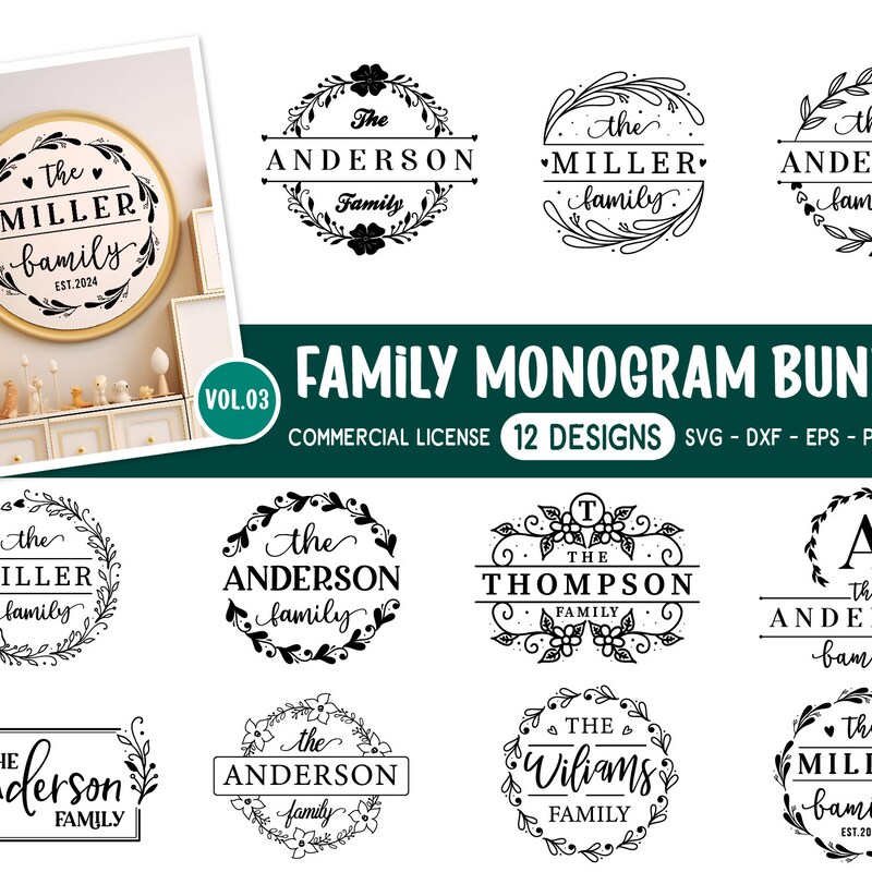 Family Monogram - Etsy