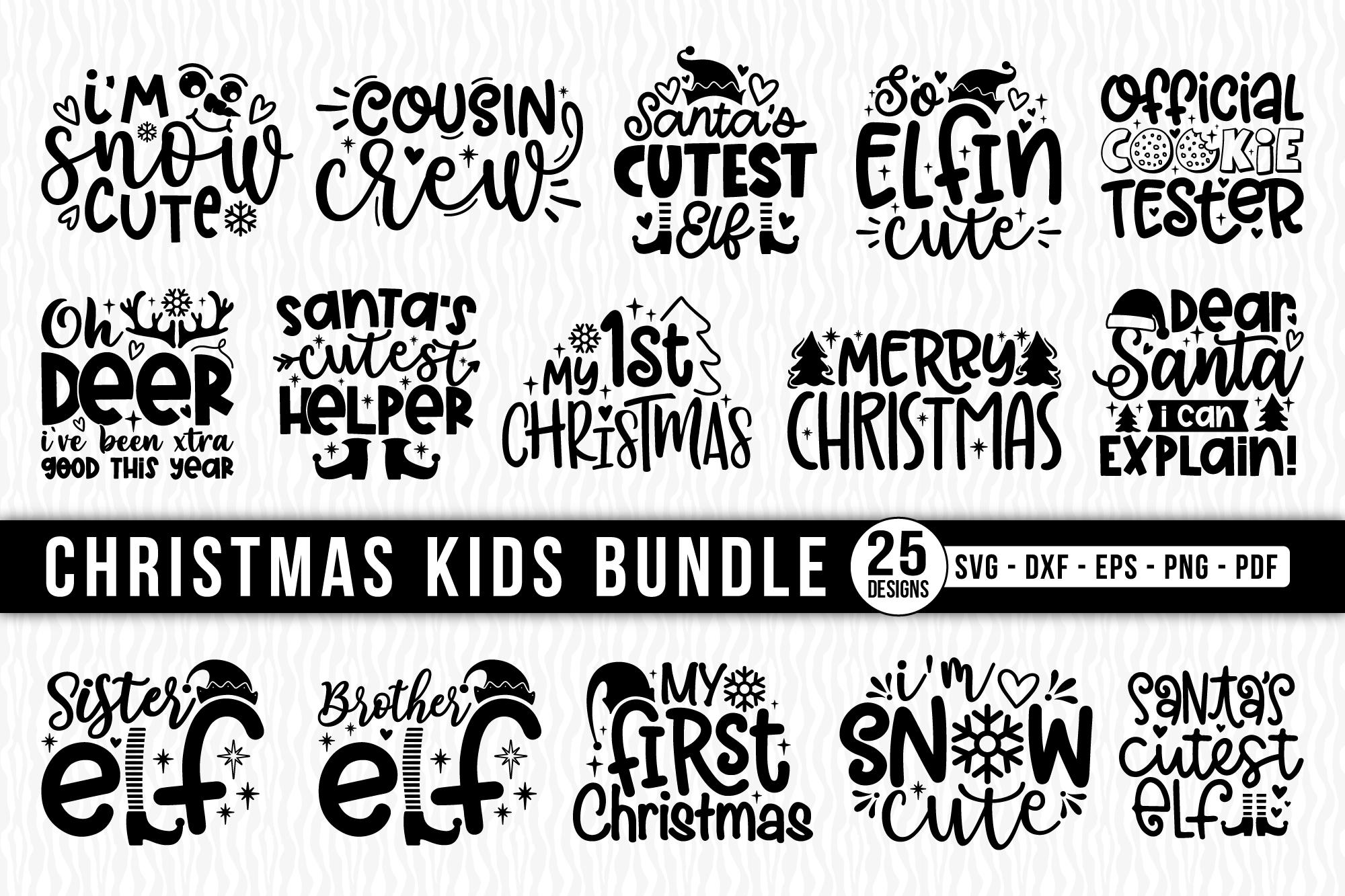 Kids Christmas Svg Bundle, Funny Kids Christmas SVG, Christmas Toddler ...