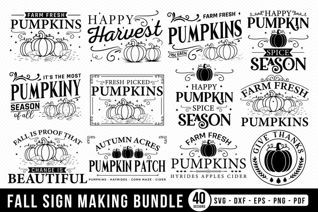Fall Sign Making SVG Bundle, Fall Svg Bundle, Fall Sign Svg, Vintage ...