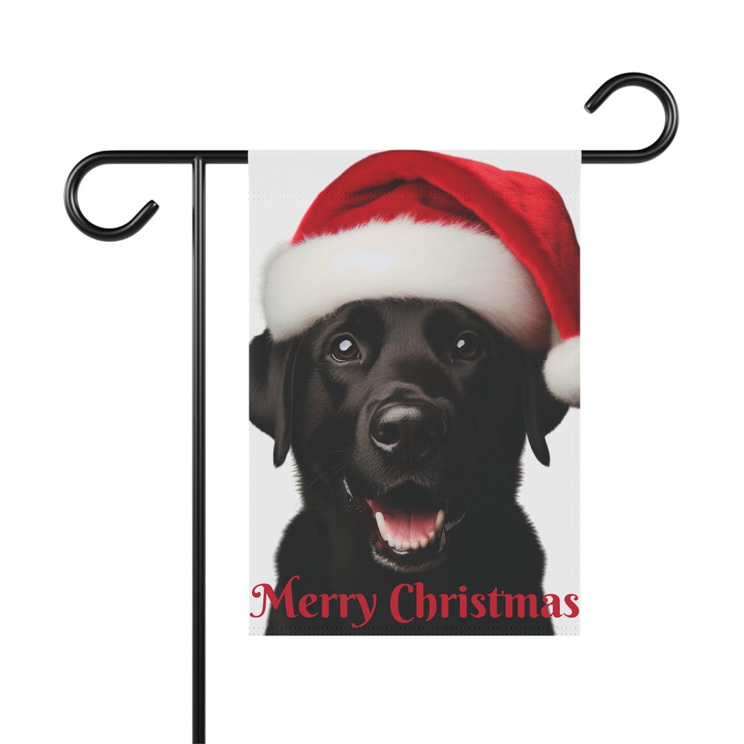 Merry Christmas Black Lab Labrador Santa Garden & House Banner - Etsy