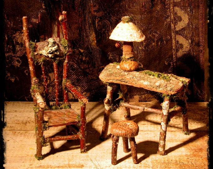 Faery Writer's Set Fae Chair Writing Table Lamp and - Etsy