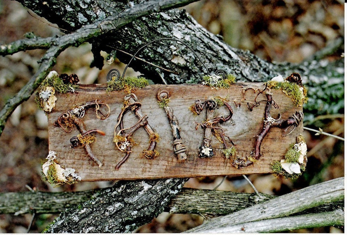 Custom Twig Sign: Rustic Woodland Decor, Child's Name, Garden Sign - Etsy