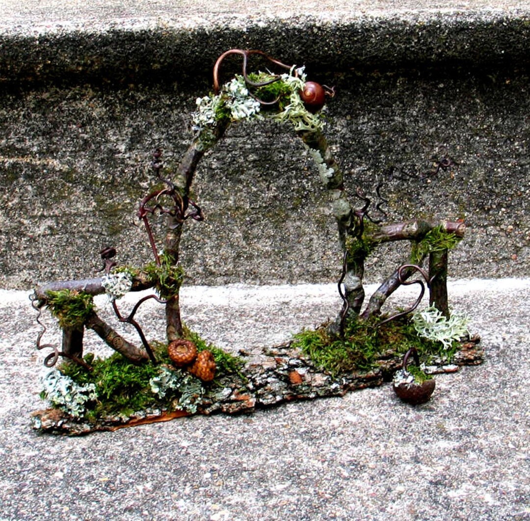 Faery Garden Gate, Custom Order, Natural Materials, Dollhouse, Woodland ...