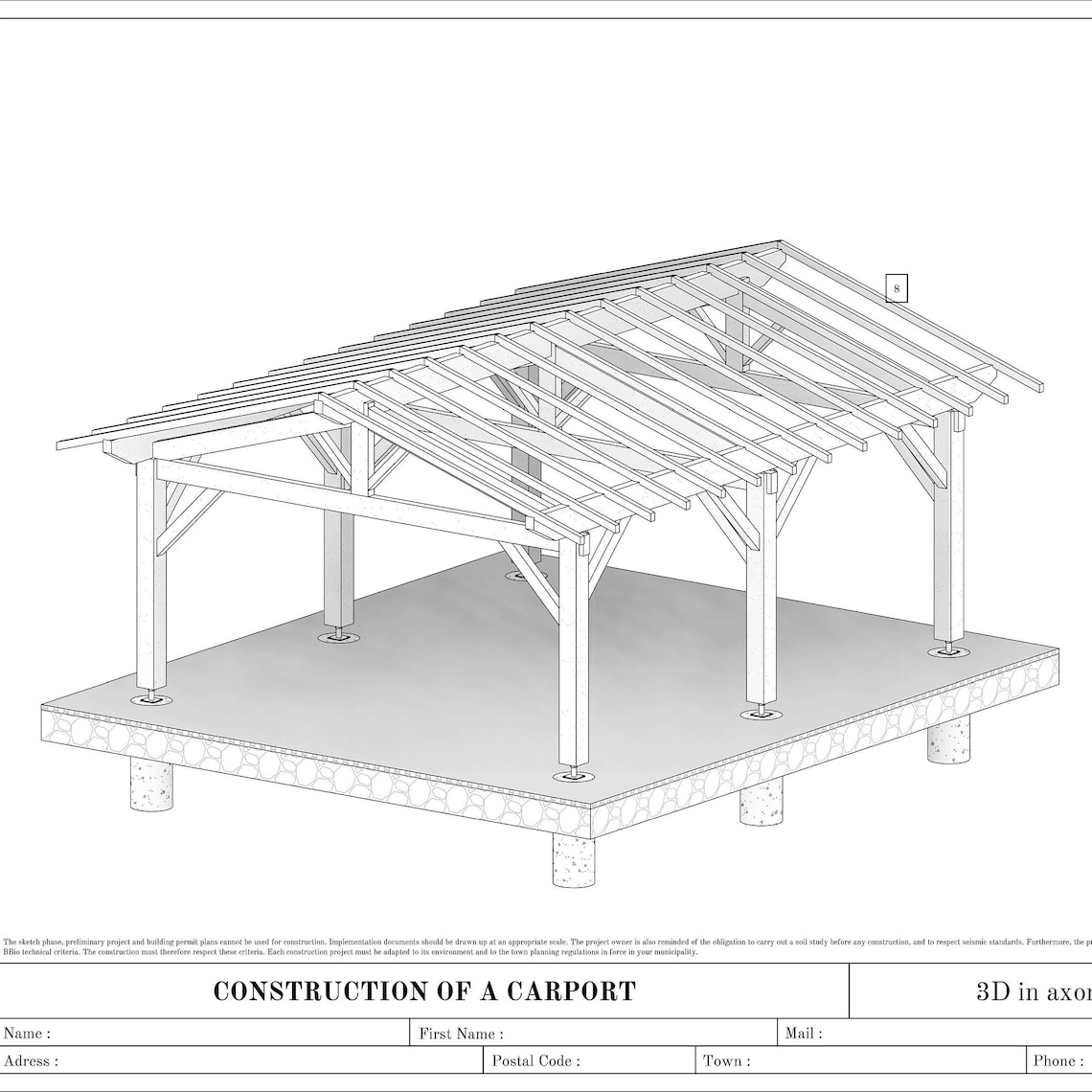 Carport Blueprints, Wood Carport Design, Wooden Carport Plans, Carport ...