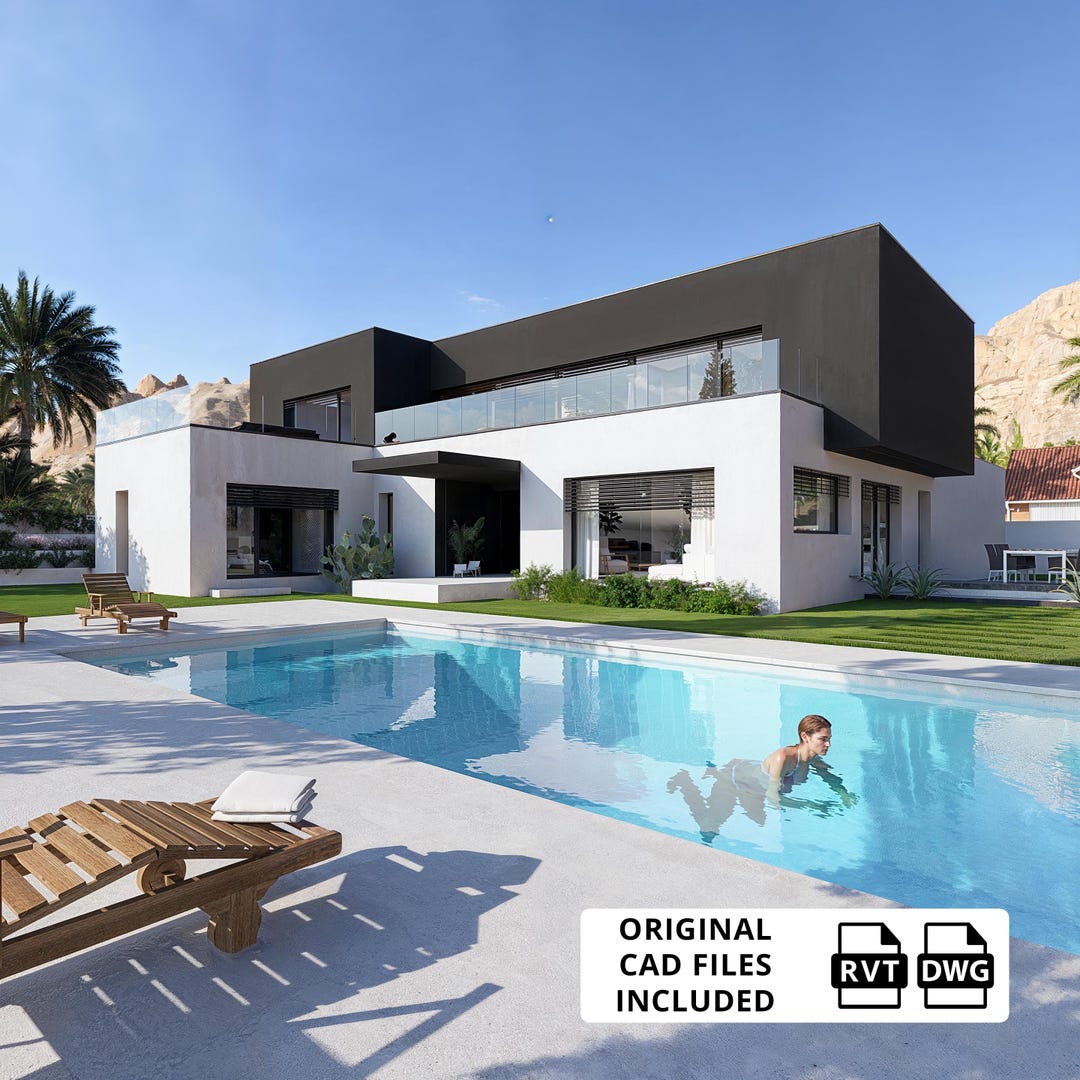 Two-storey Luxury Villa House Plans, Luxury House Plans, Five Bedroom ...