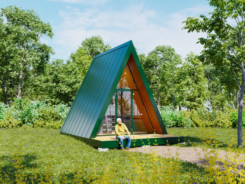 Nordic A Frame Cabin Plans for DIY Tiny Home Construction Blueprint - Etsy