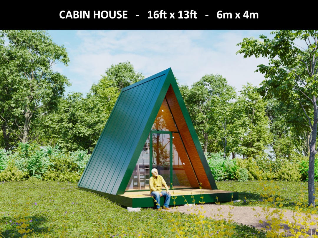 A-frame Cabin Plans, Small Cabin Plans, Tiny House Plans, Cabin ...
