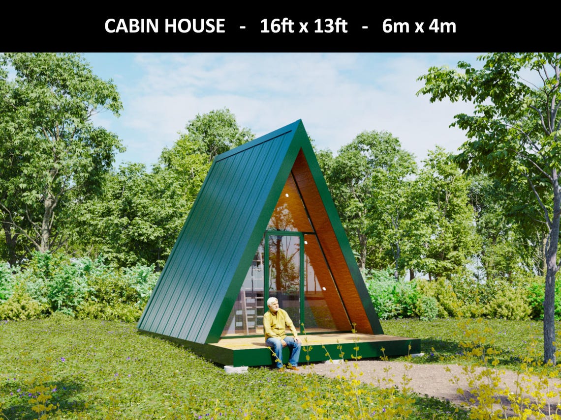 A-frame Cabin Plans, Small Cabin Plans, Tiny House Plans, Cabin ...