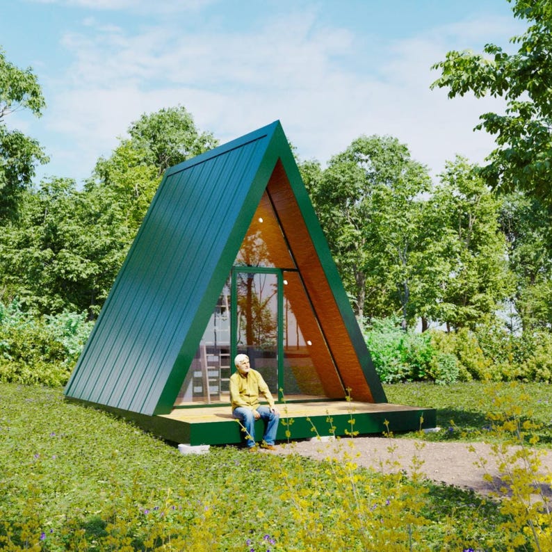 A-frame Cabin Plans, Small Cabin Plans, Tiny House Plans, Cabin ...