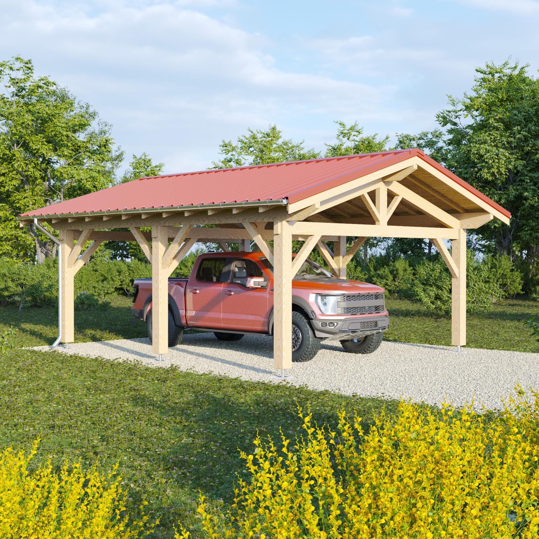 Carport Blueprints, Wood Carport Design, Wooden Carport Plans, Carport ...