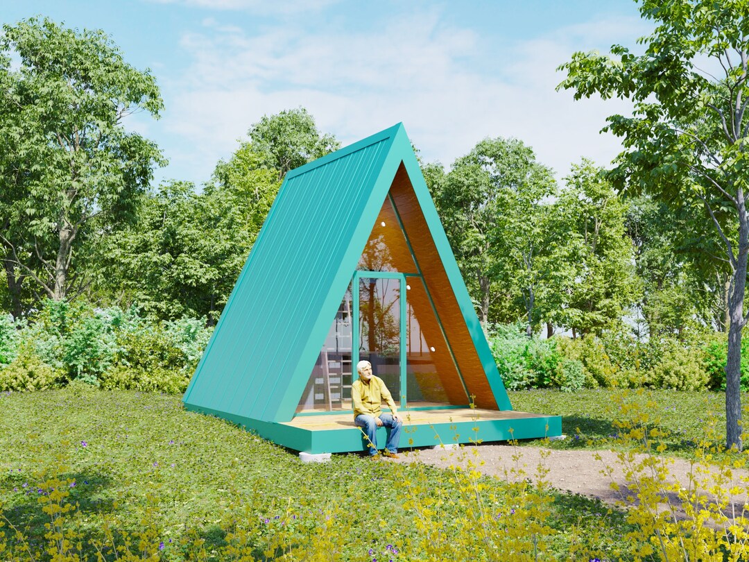 Nordic A Frame Cabin Plans for DIY Tiny Home Construction Blueprint - Etsy