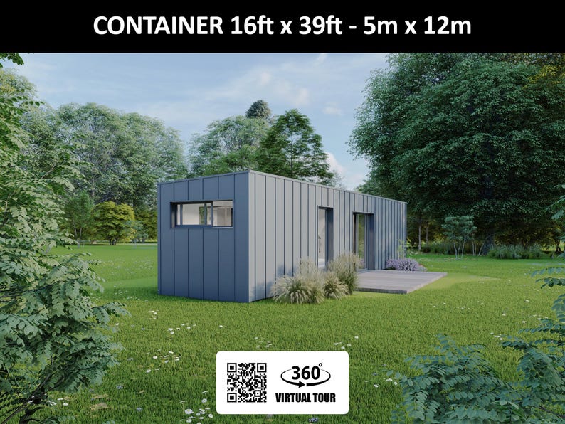 Container House Plan With 2 Bedroom and Metal Cladding - 24m2 - 260ft2 ...
