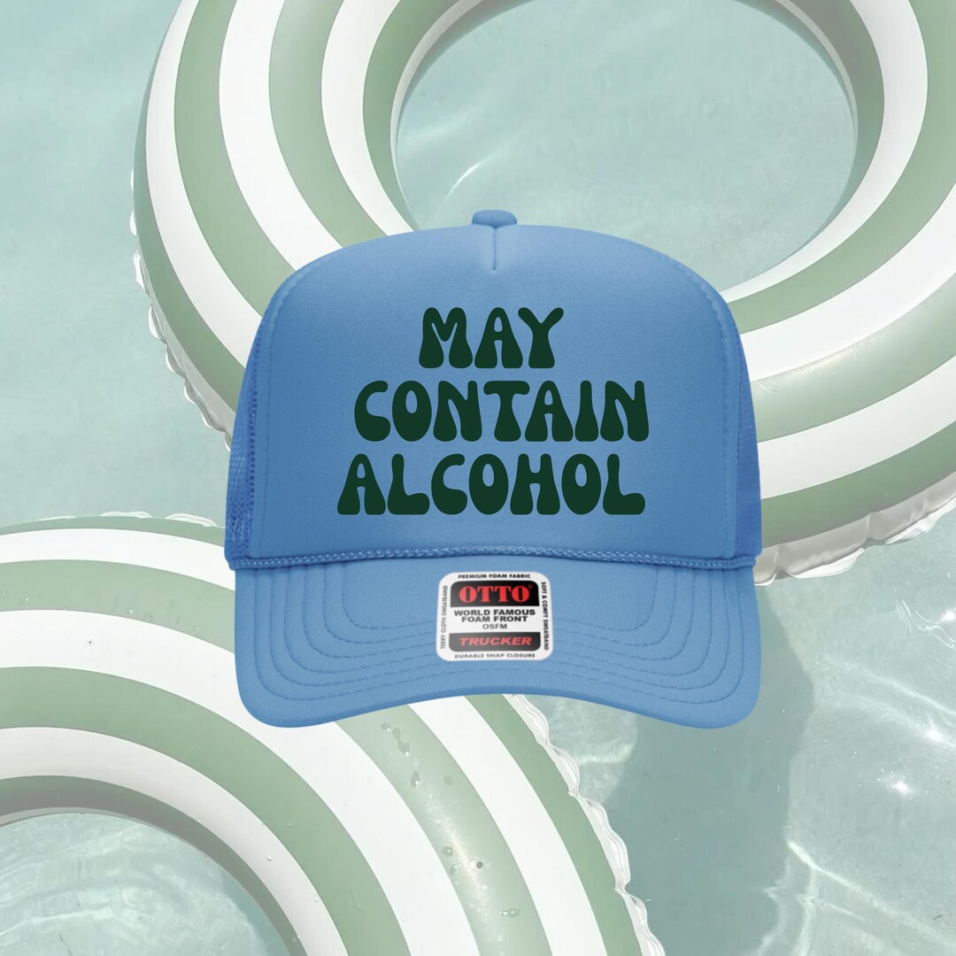 May Contain Alcohol Trucker Hat, Custom Trucker Hat, Vacation, Beach ...