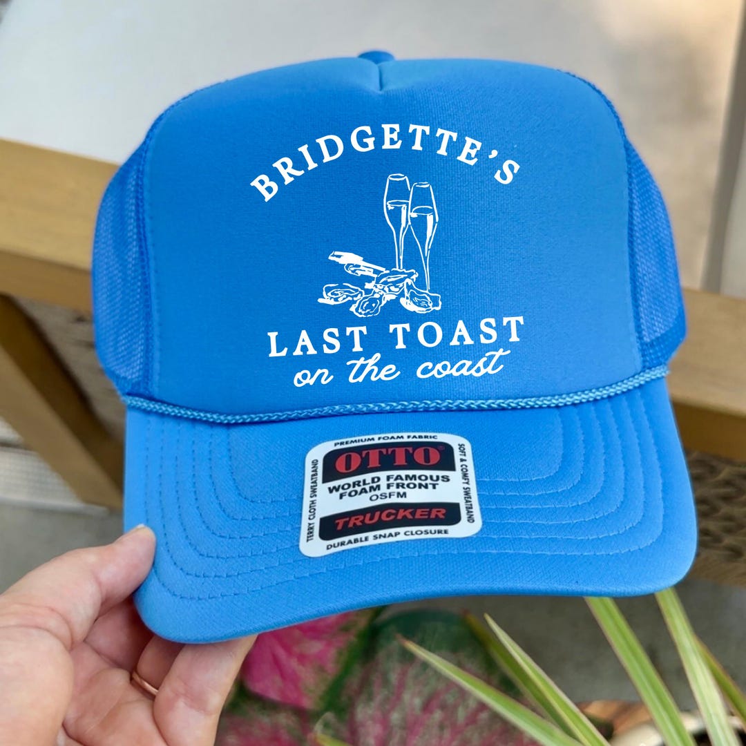 Custom Last Toast on the Coast Bachelorette Hats, Beach Trucker Hat ...