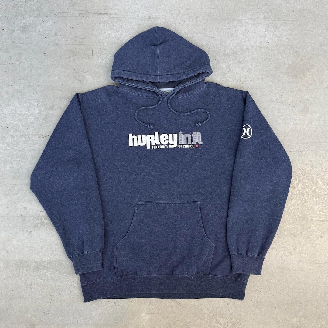 Vintage 2000s Hurley International Flockprint Spellout Hoodie ...
