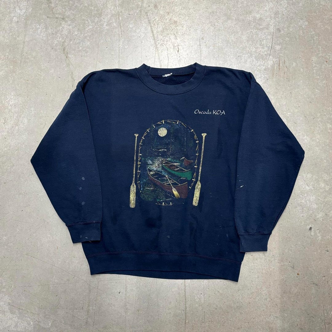 Vintage 90s Oscoda KOA Canoe Nature Flawed Graphic Sweatshirt / Retro ...
