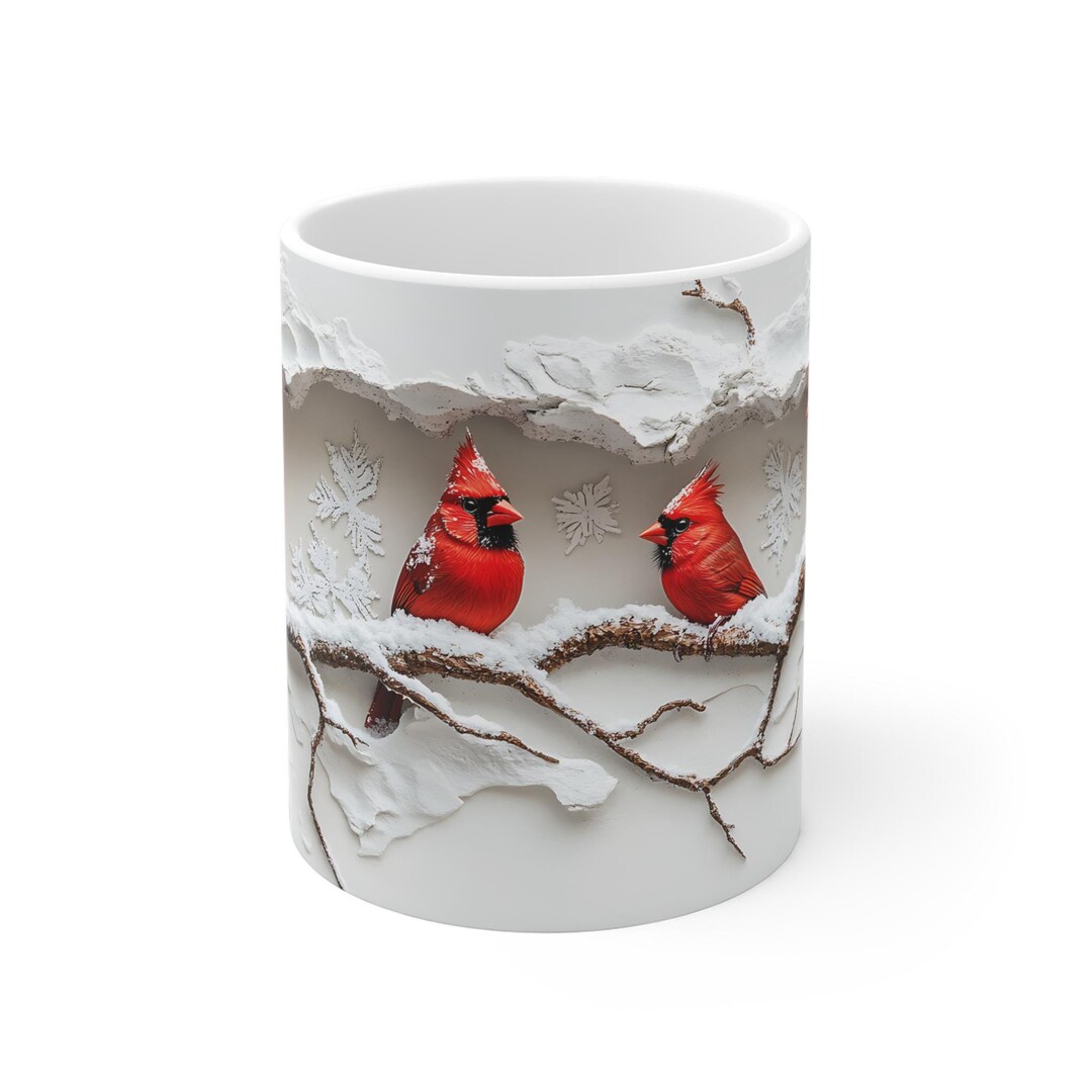 Red Cardinal Bird Ceramic Mugs 11oz15oz - Etsy