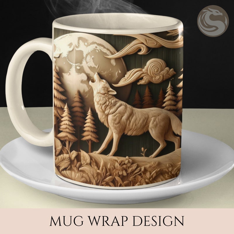 Wood Wolf Mug - Etsy