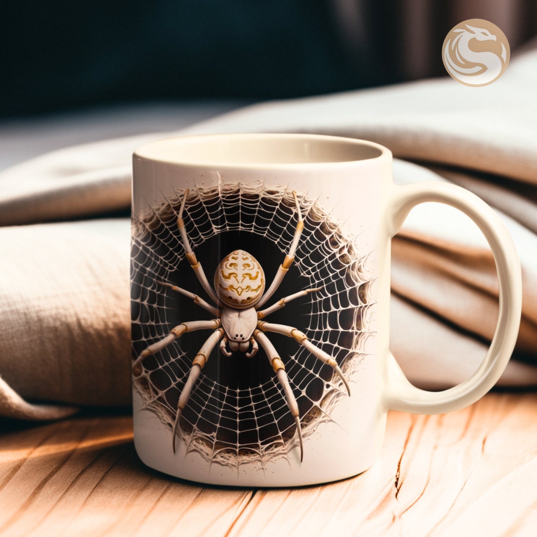 3D Spider Mug Wrap, 3D Golden Spider Mug for 11oz and 15oz Mugs ...