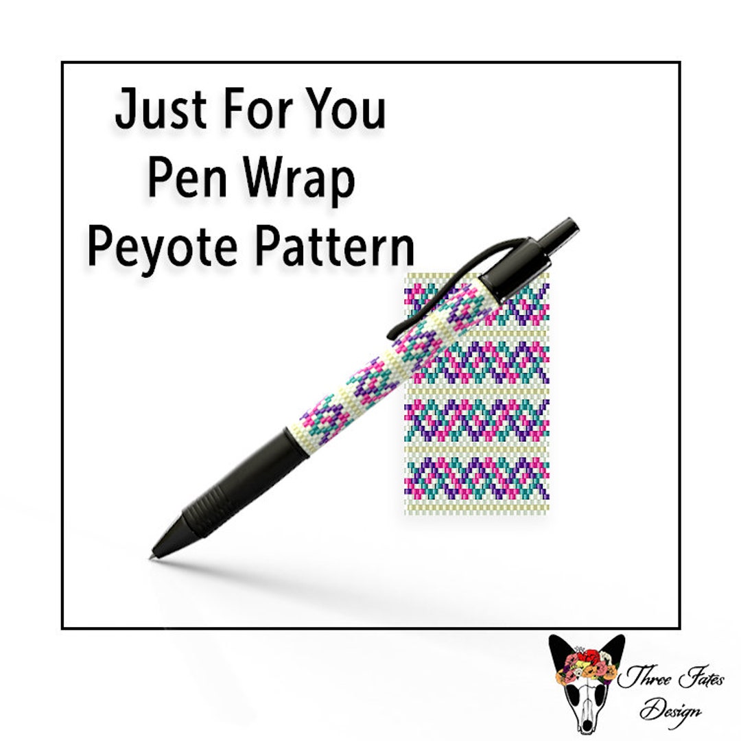 Beaded Pen Wrap Pattern, Even Count Peyote Stitch, Instant Download PDF ...