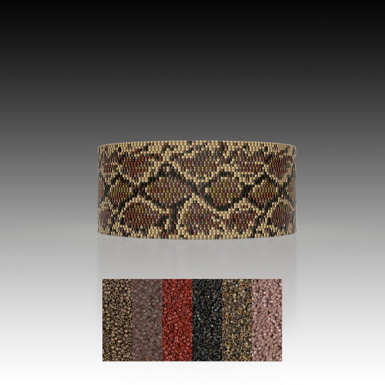 Snake Print Seed Bead Bracelet Pattern Even Count Peyote | Etsy