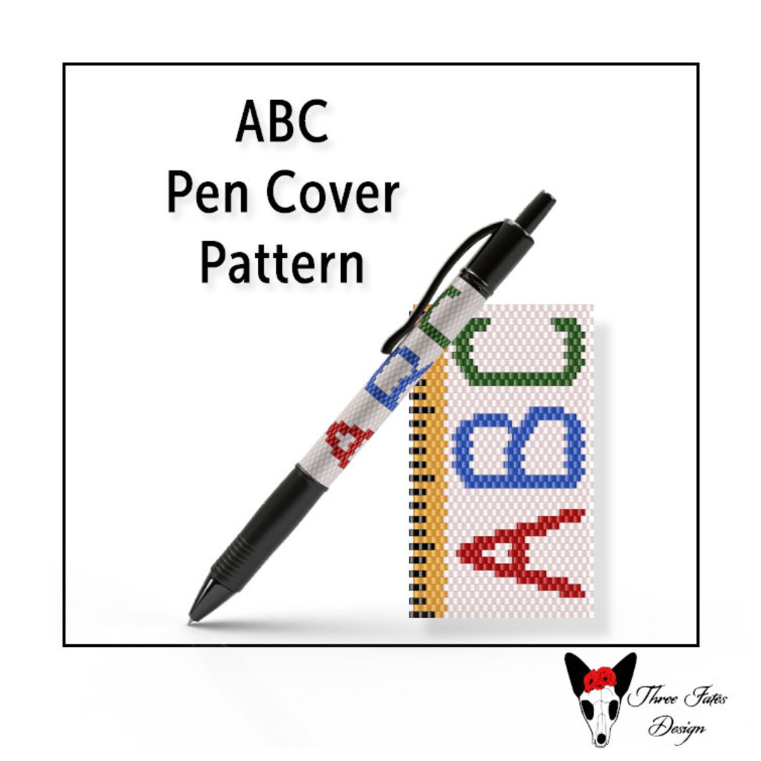 Beaded Pen Wrap Pattern, Even Count Peyote Stitch, Instant Download PDF ...