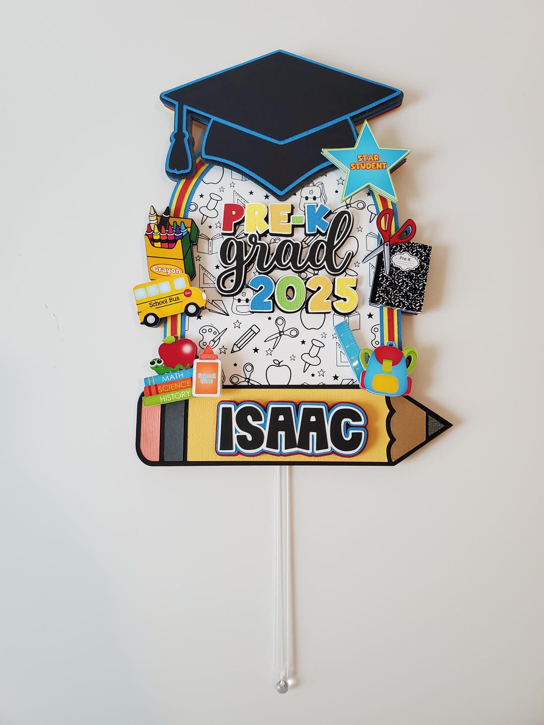 Personalized Pre-k Graduation Cake Topper, School Theme Party - Etsy